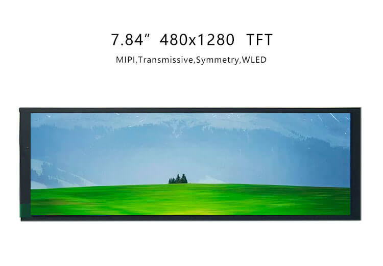 7.84 Inch Stretched Bar Display MIPI Interface 480x1280 IPS High Brightness Bar LCD Display ...