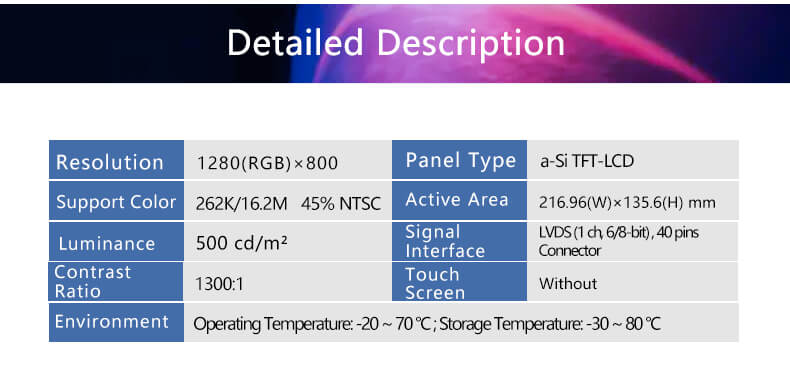 G101EVN01.3 AUO 10.1 Inch TFT LCD Display 1280x800 LVDS LCD Panel - YOURITECH