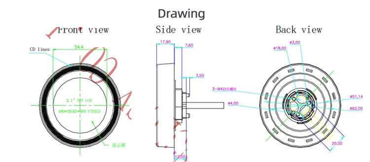 21 Inch 480×480 Round Tft Knob Touch Display Esp32 Rotary Encoder Arduino Lvgl Wifi Ble Uart