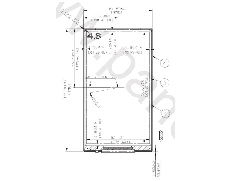 COM48H4P07ULC 4.8 Inch Transflective Display 720x1280 MIPI Sunlight ...
