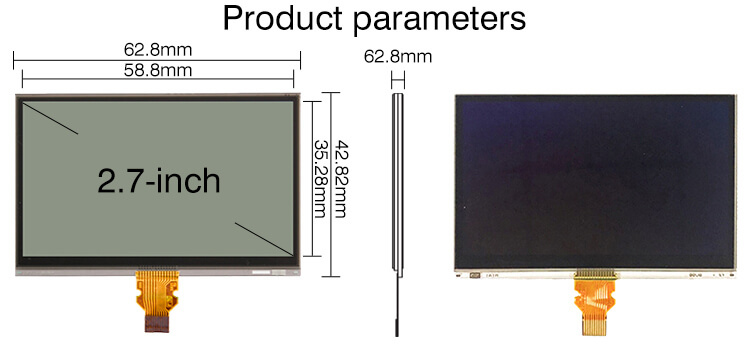 LS027B7DH01 2.7 Inch Reflective LCD Display 400x240 SPI Memory-in-Pixel ...
