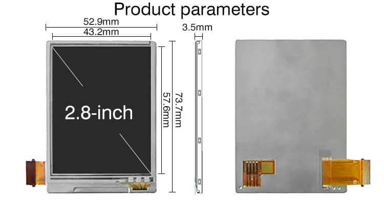 Original TD028TTEC1 TPO 2.8 Inch TFT LCD Display 480×640 Parallel RGB ...