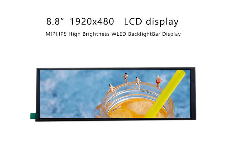 8.8 Inch Stretched Bar Display 1920x480 MIPI 40 Pins High Brightness IPS Bar LCD Display - YOURITECH