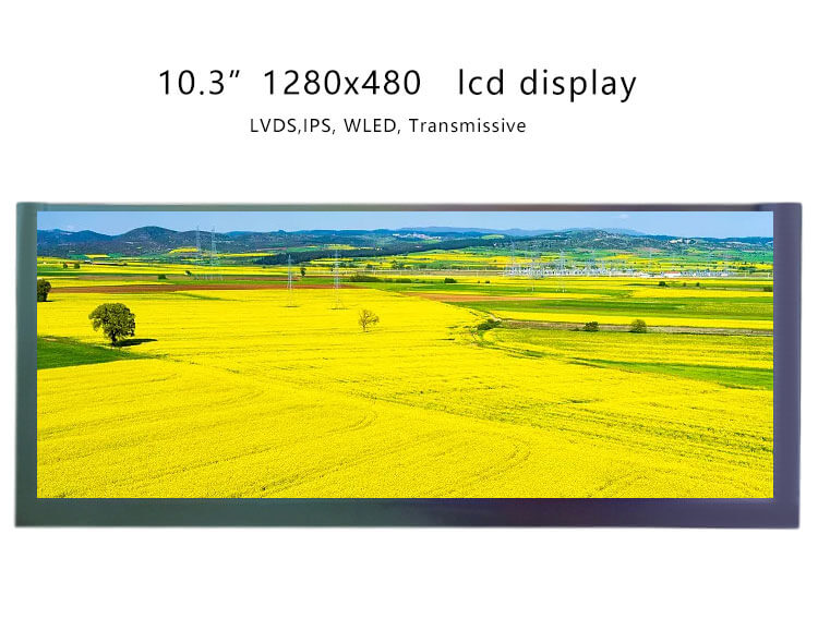 10.3 Inch Stretched Bar Display 1280x480 IPS High Brightness LVDS 60 Pins Interface Bar LCD ...