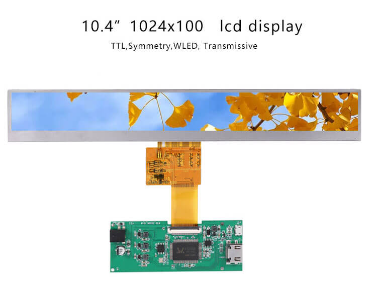 10.4 Inch Bar Type LCD Display Ultra Wide 1024x100 IPS High Brightness ...
