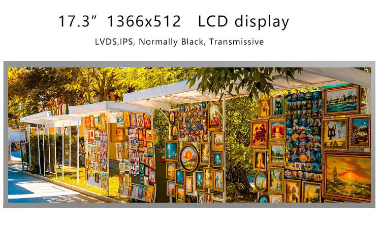 IL172EB05-R185512 Original 17.3 Inch Stretched Bar Display 1366x512 IPS ...