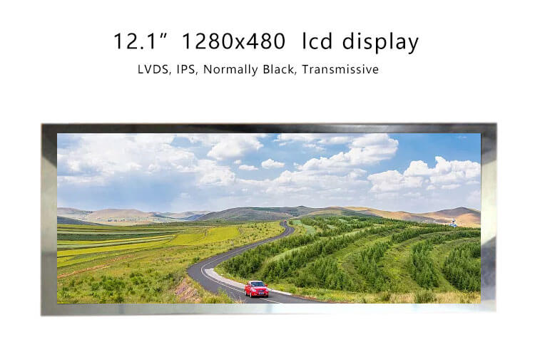 TX31D200VM0BAA 12.3 Inch Stretched Bar Display 1280x480 IPS Wide Temperature Ultra High ...