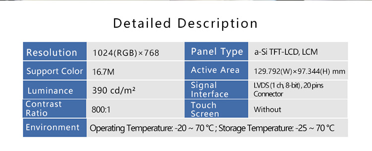 LQ064X3LW02 Sharp 6.4 Inch TFT LCD Display 1024x768 LVDS LCD Module For ...