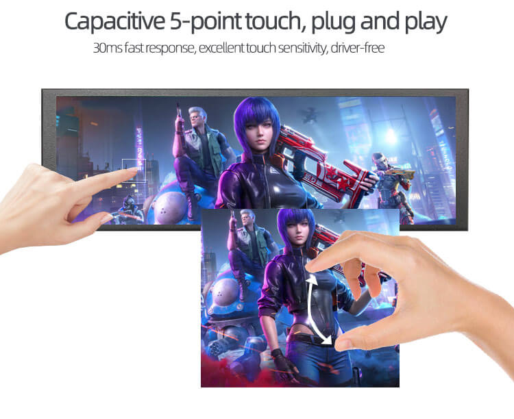 8.8 Inch 480x1920 IPS Bar LCD Panel 600 nits LCD Display With Driver ...