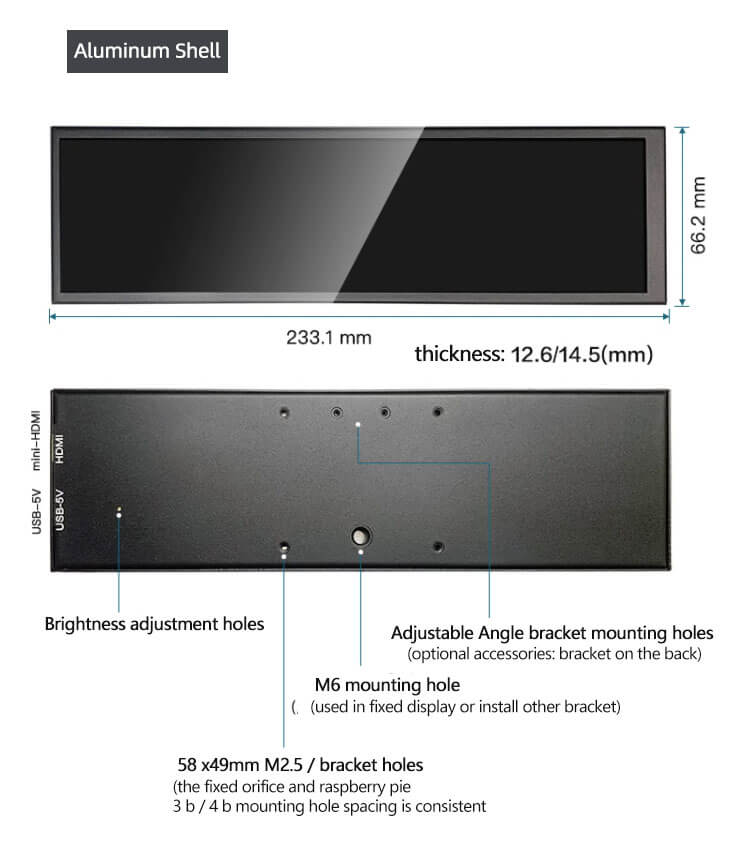 8.8 Inch 480x1920 IPS Bar LCD Panel 600 nits LCD Display With Driver ...