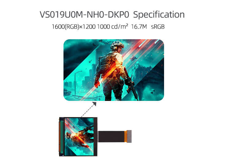 VS019U0M-NH0-DKP0 BOE 1.9 Inch 1600x1200 LCD MIPI Interface LCD Display ...
