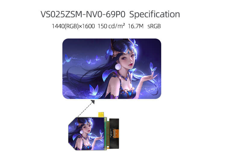 VS025ZSM-NV0-69P0 2.5 Inch 1440x1600 TFT LCD Screen IPS LCD Display ...