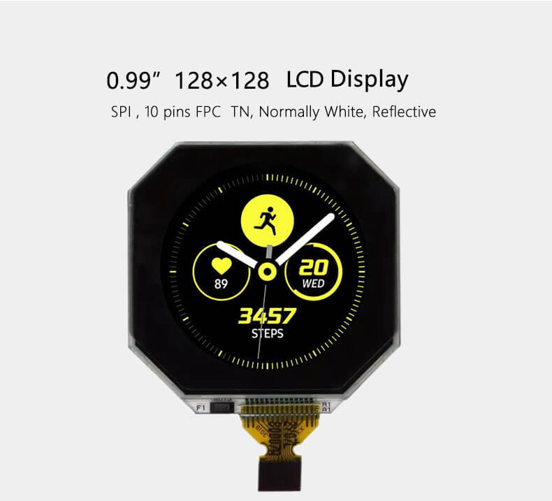 LS010B7DH01 Sharp LCD 0.99 Inch Round MIP LCD Panel 128×128 Memory-in ...