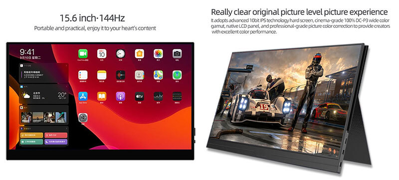 15.6 Inch Portable Monitor 1920x1080 Type-c HDMI Portable Display ...