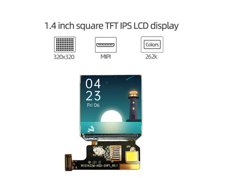 1.4 Inch Square LCD Display 320x320 MIPI (1 data lane) LCD Screen For ...