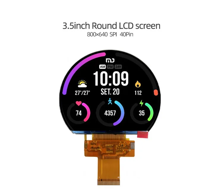 ET035CIR01 3.54-inch circular display screen with 800x640 RGB IPS ...