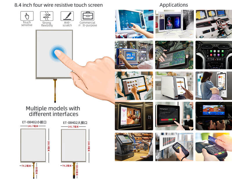 Factory Custom OEM ODM 8.4 Inch Resistive Screen Touch Panel Industrial ...