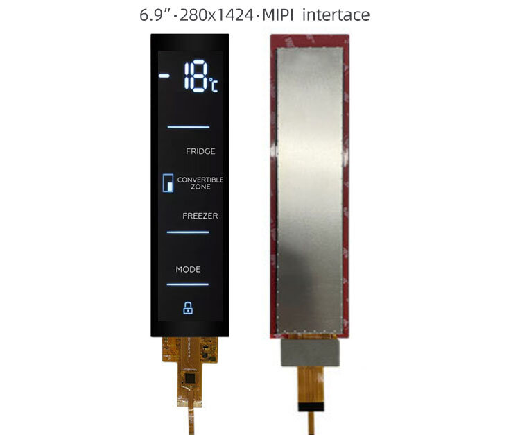 6.9 Inch Stretched Bar Display High Brightness 280x1424 IPS GT911 MIPI 4 LANE Bar LCD Display ...