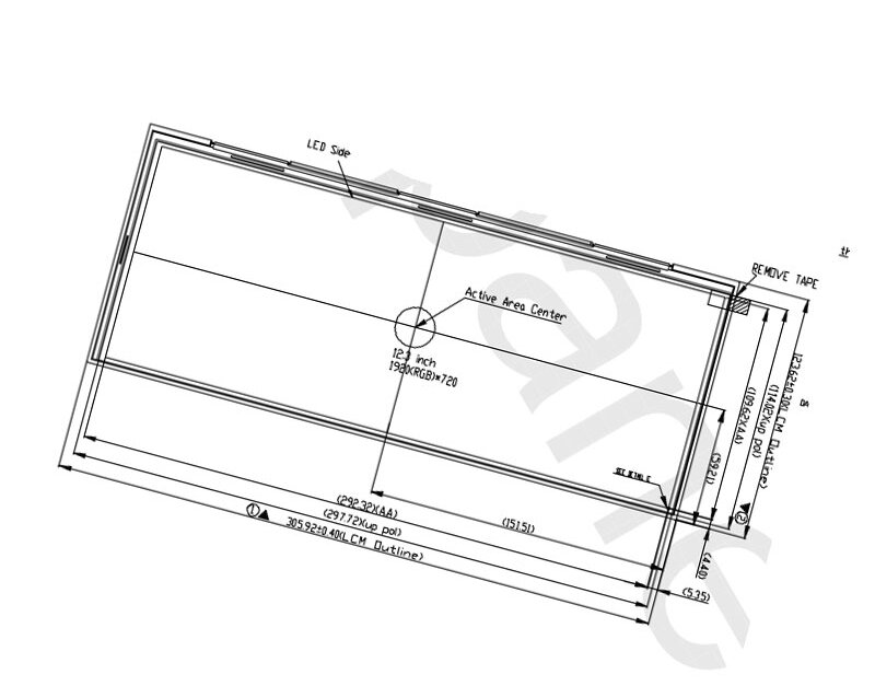 TM123XDGP01-00 Tianma 12.3 Inch Stretched Bar Display High Brightness ...
