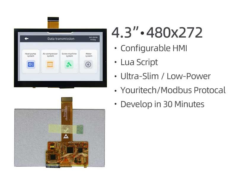 4.3 Inch 480x272 Serial TFT Display Ultra-thin TTL Configuration LUA ...