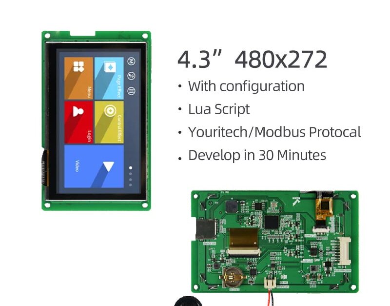 4.3 Inch RS232 Serial Port Screen 480x272 Configuration Script Serial ...