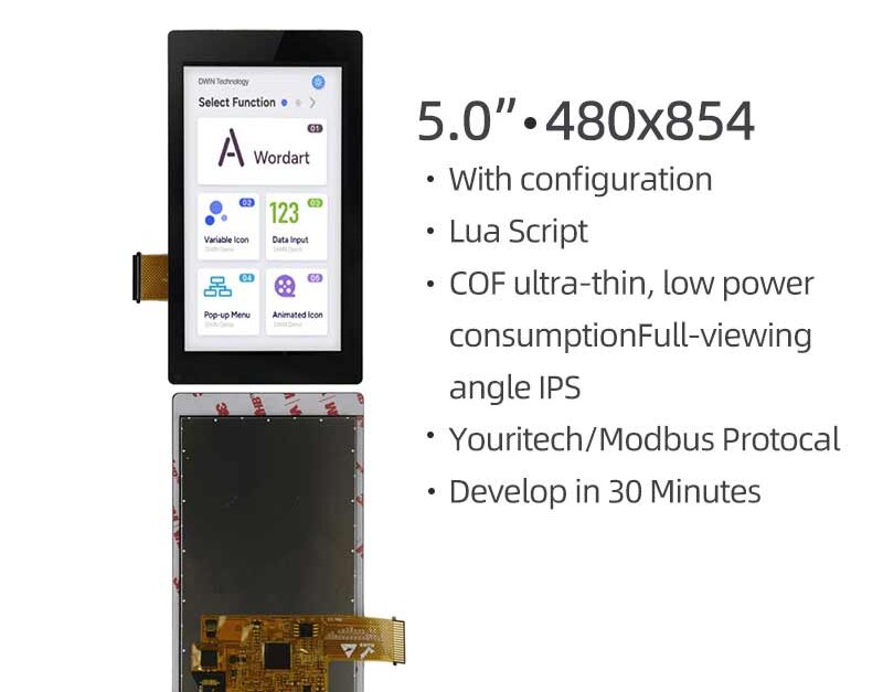 5 Inch Ultra-thin Serial Port Screen 480x854 Low Power Consumption ...