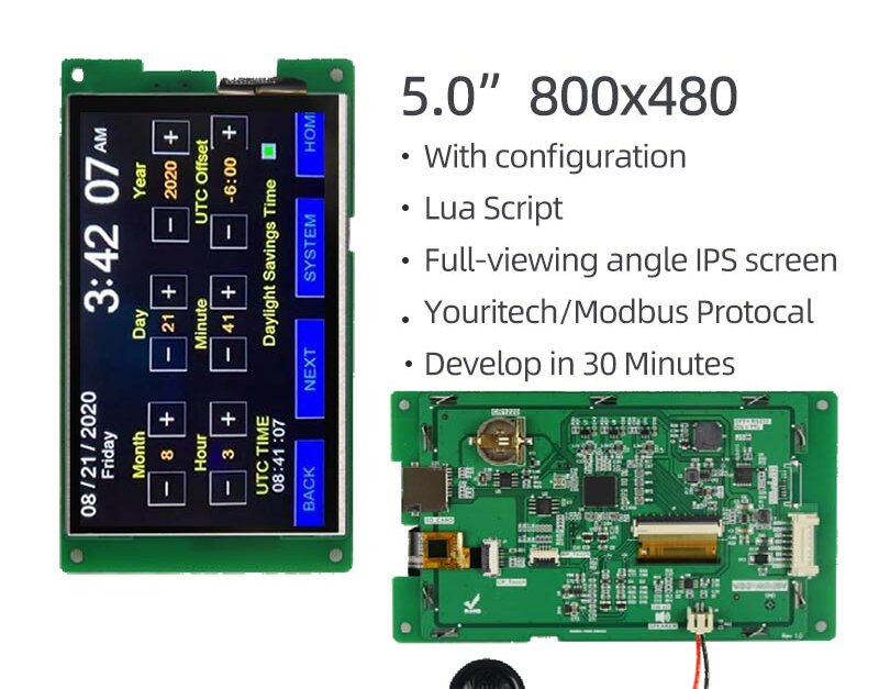 5 Inch IPS Serial Screen 800x480 RS232 Configuration Script Serial TFT ...