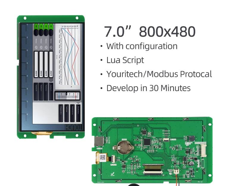 7 Inch Serial Screen 800x480 RS232 Configuration Script Serial TFT ...